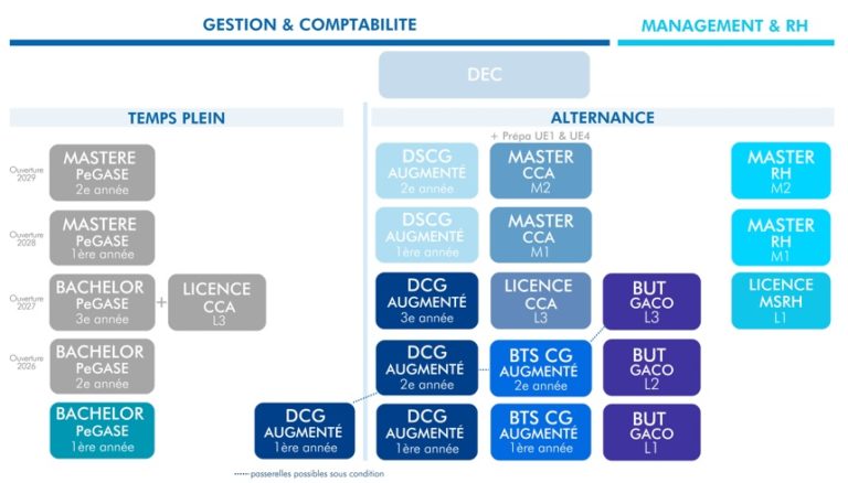 Formations en alternance comptabilité gestion, management RH